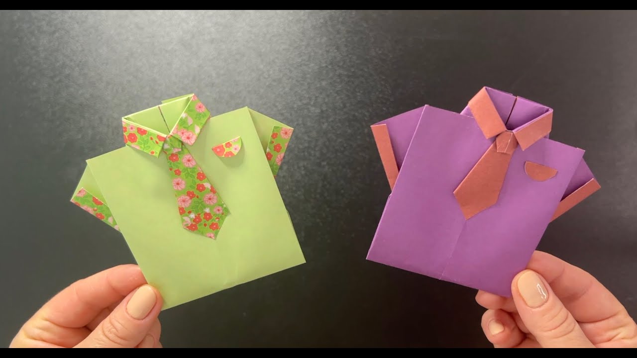 DIY Paper Origami Shirt Craft | Perfect Father's Day Gift Idea - YouTube