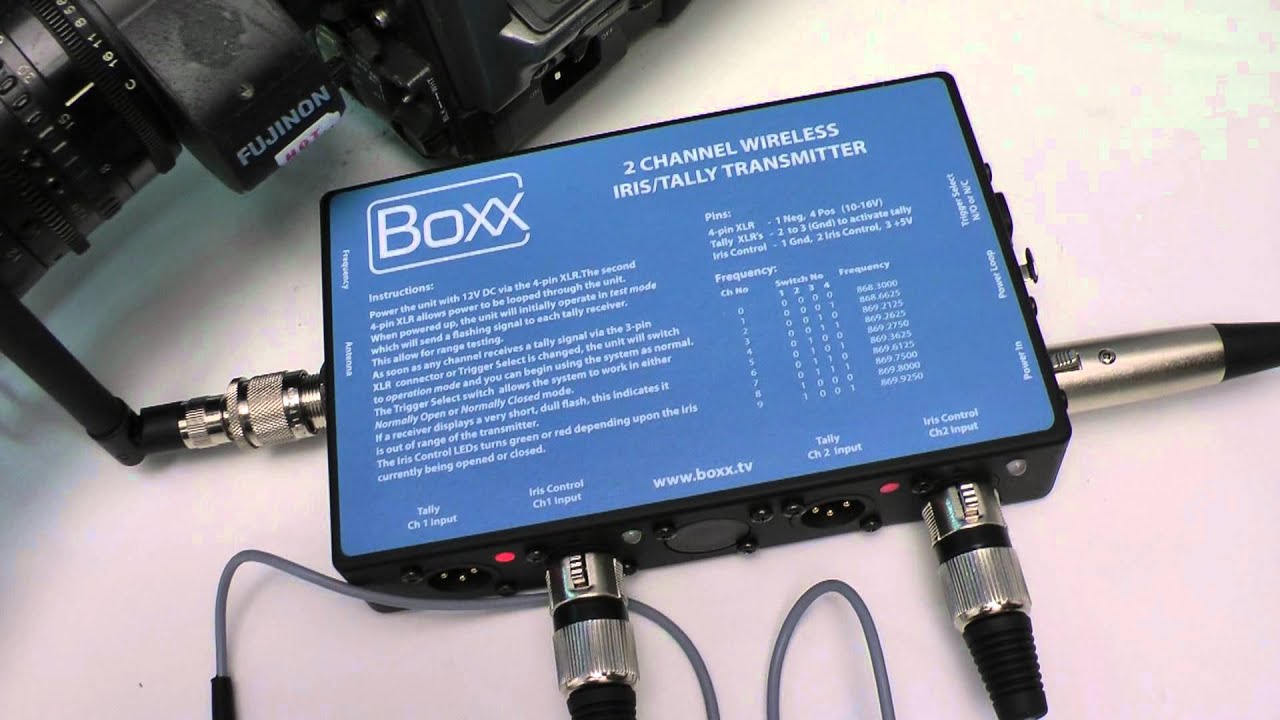 Tallis - Boxx Wireless Tally and Iris control - YouTube