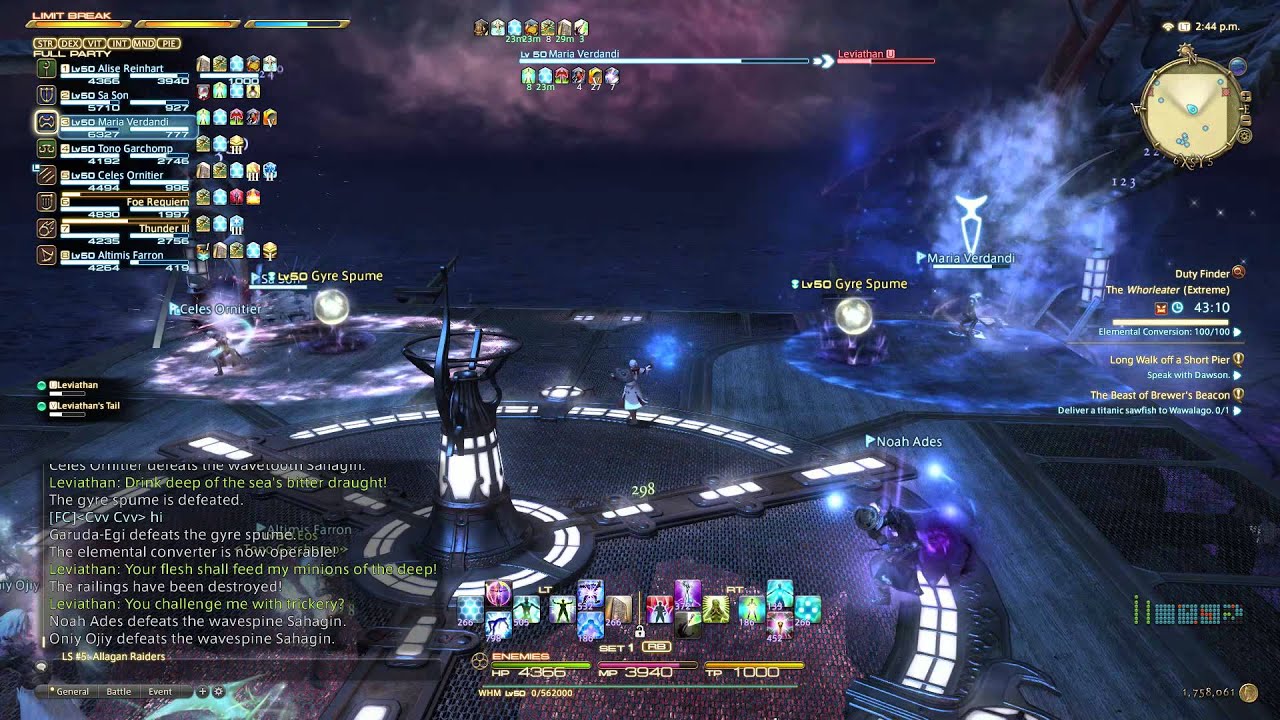 FFXIV :ARR Leviathan Extreme - The Whorleater - WHM PoV - YouTube