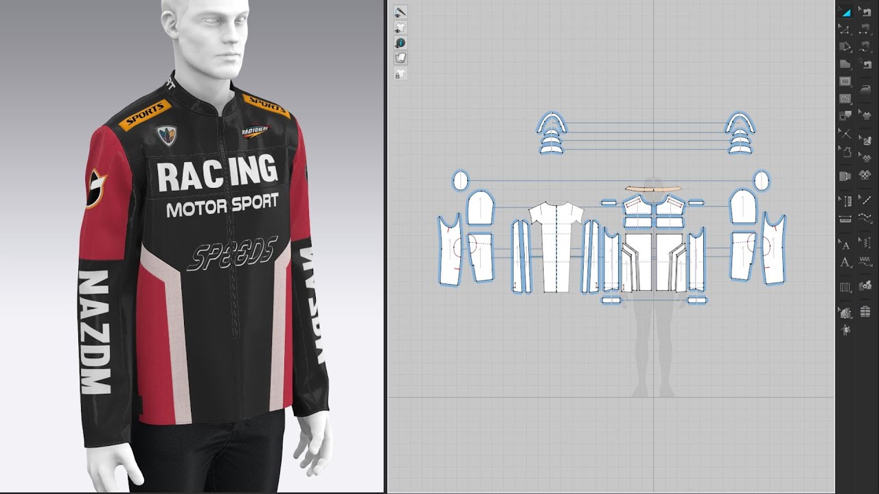 Drafting Racing Jacket, Clo, Marvelous Designer - YouTube