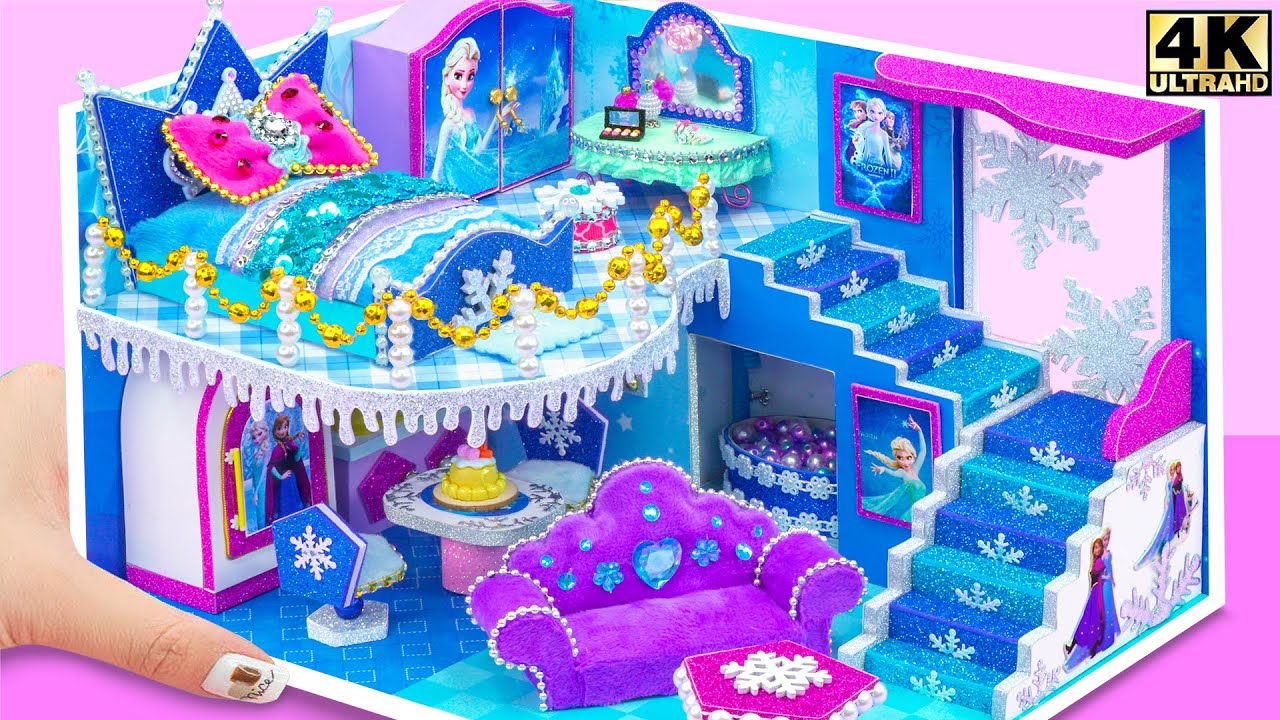 How to Make Frozen Mansion! 🏰 Mini House in Queen of Ice Style ️ DIY ...
