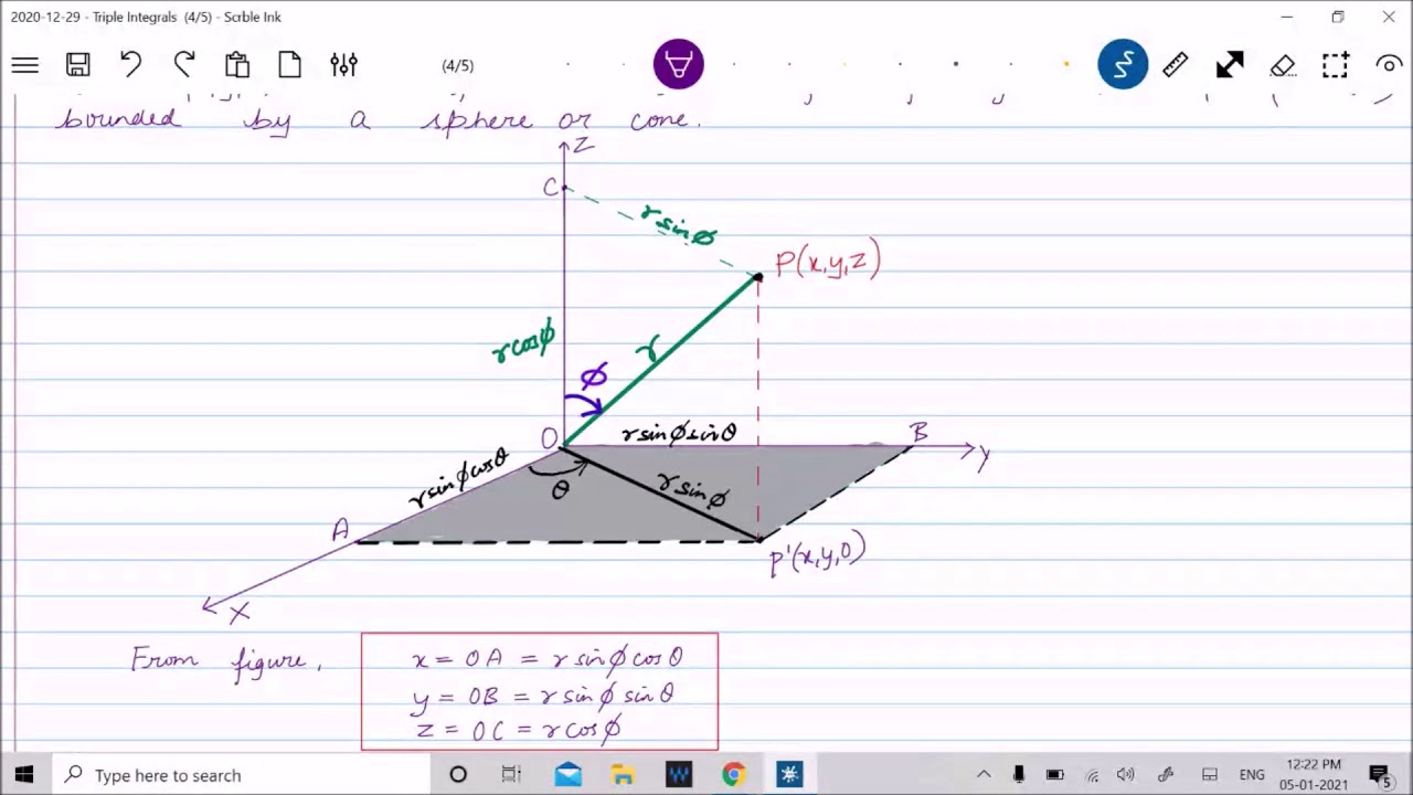 ENGINEERING MATHEMATICS || Triple Integration: Spherical coordinates ...