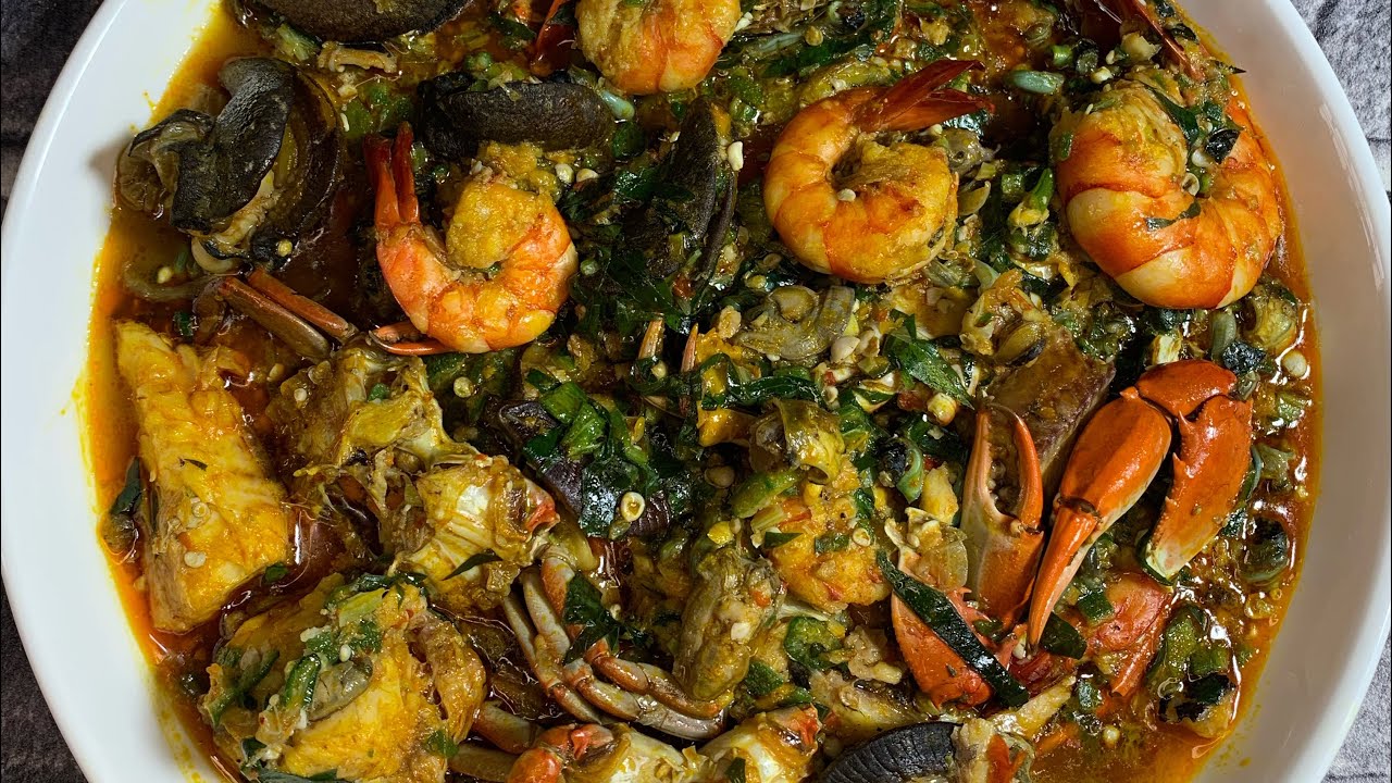 SEAFOOD OKRO SOUP RECIPE - YouTube