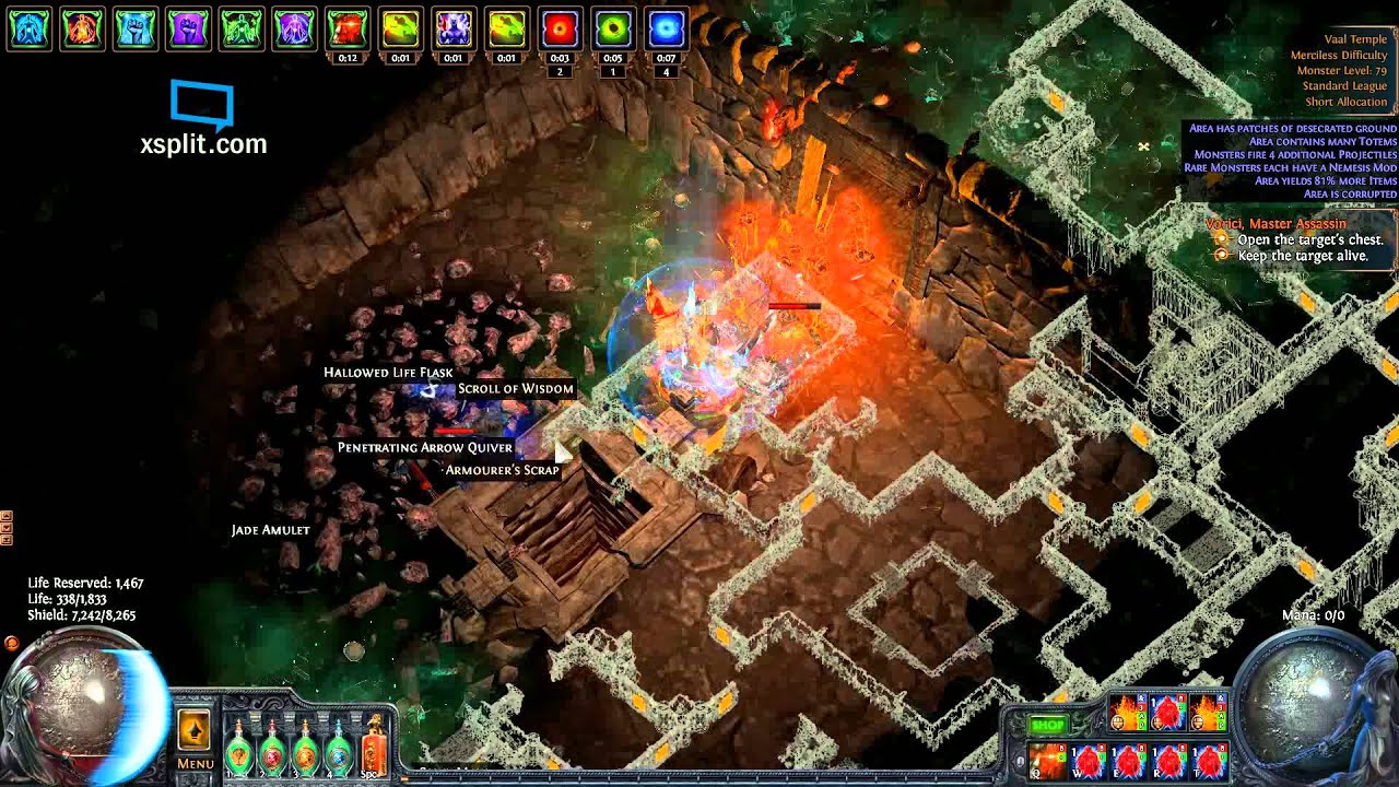 Path of Exile - Standard League - Unique Maps Run - Vaal Temple Map ...