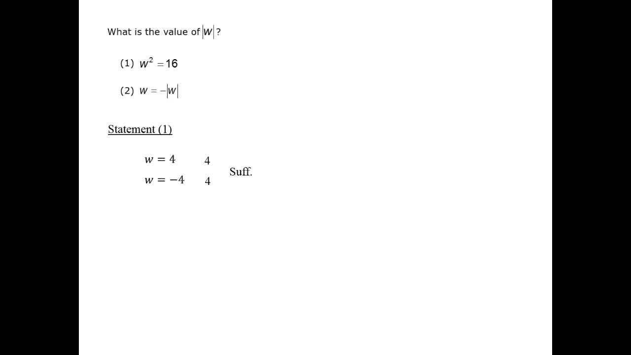 Negative Absolute Value - GMAT Free - GFDS2 - YouTube