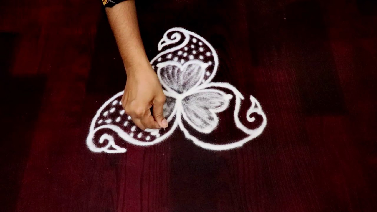 3 Dots Small Rangoli || 3x2 Dots Beginners Rangoli | Daily Rangoli ...