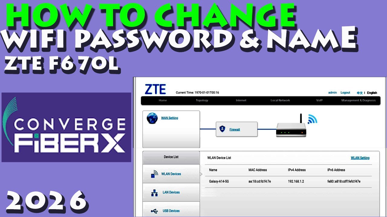 HOW TO CHANGE WIFI PASSWORD & NAME on Converge Router 2026 - YouTube