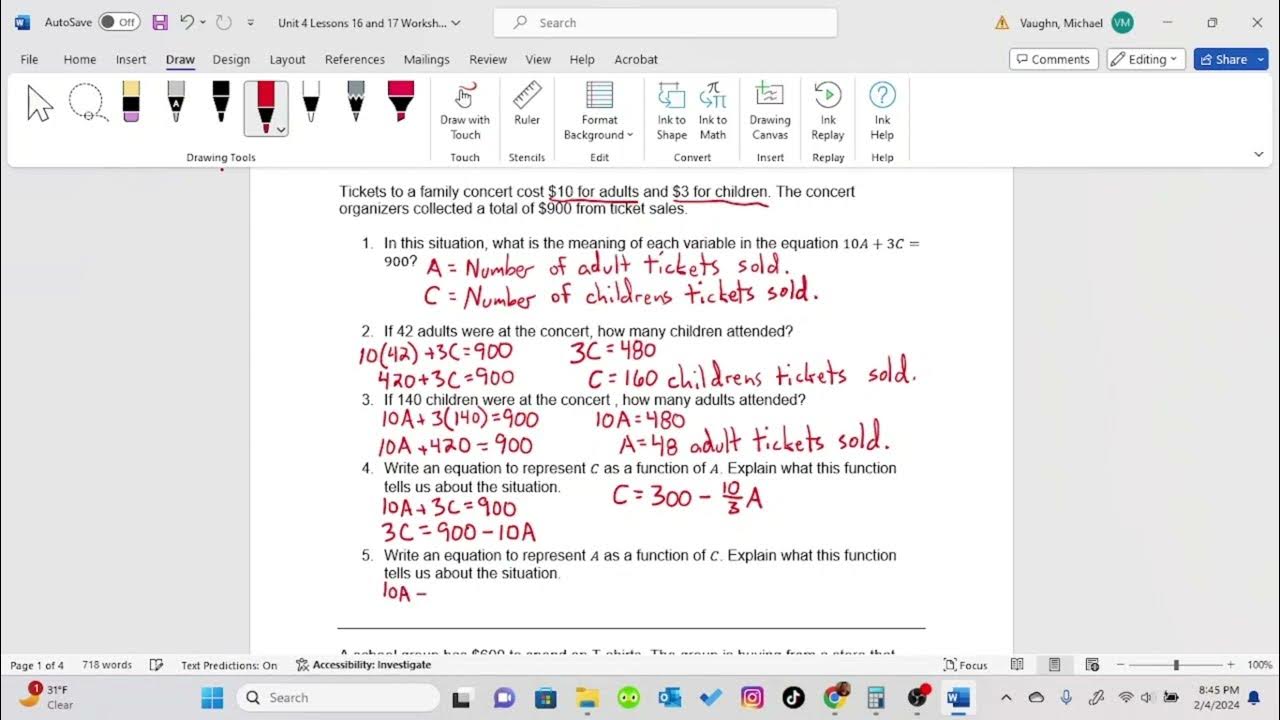 Unit 4 Lessons 16 and 17 Inverse Functions - YouTube