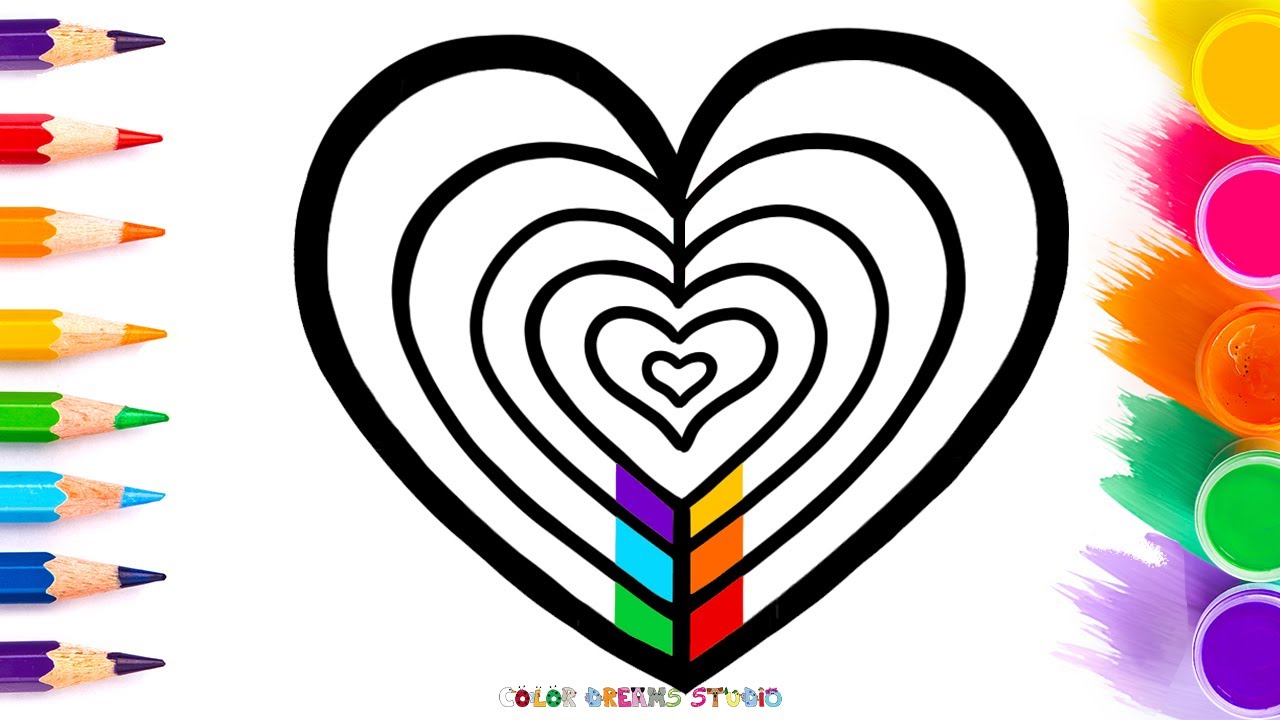 Drawing and Coloring a Colorful Heart | Step By Step - YouTube