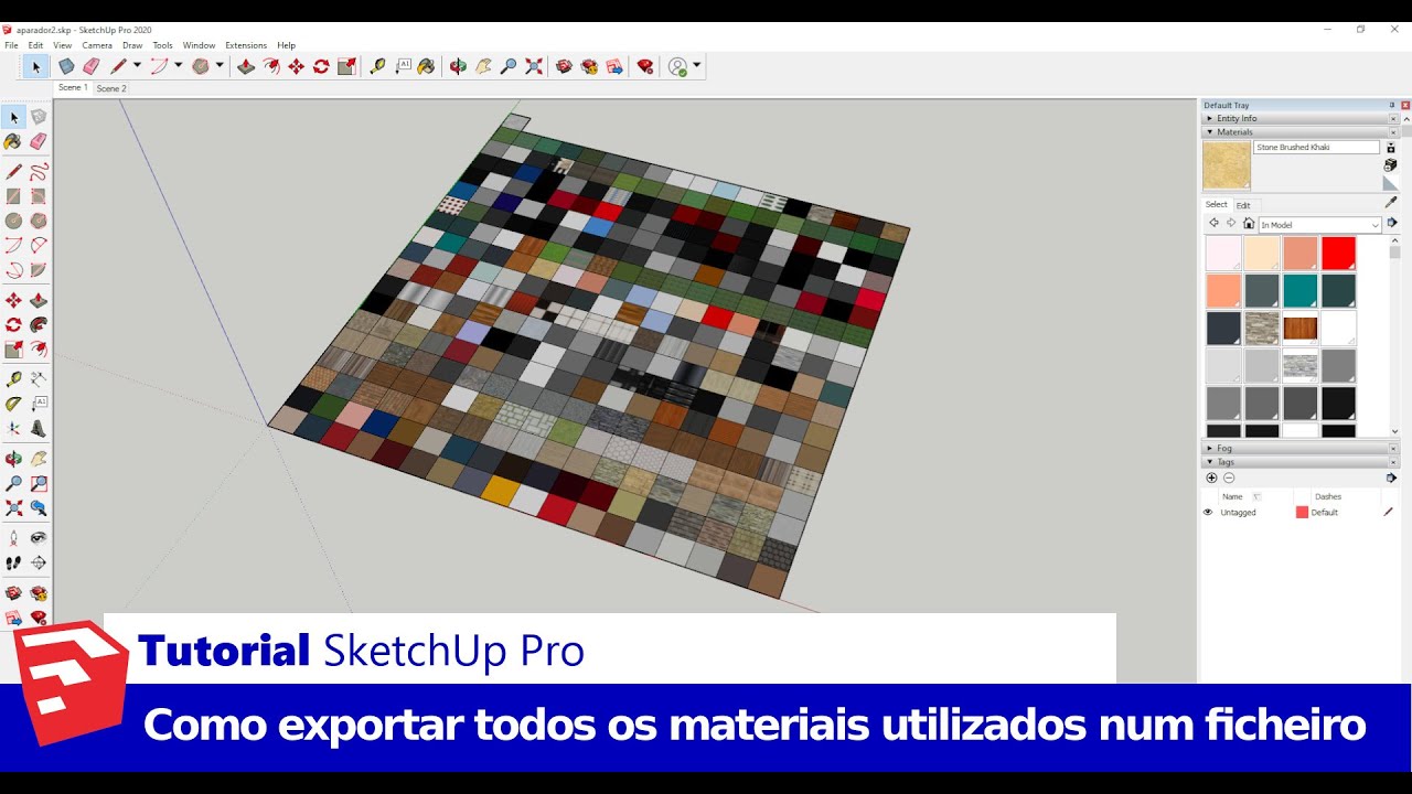 Tutorial SketchUp Pro: Extrair materiais para um ficheiro do SketchUp no Plugin Material ...