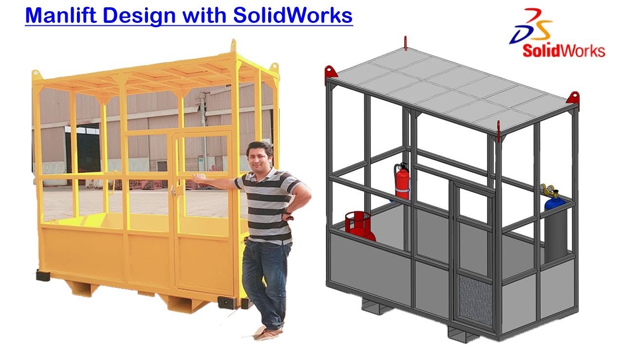 Manlift Design with SolidWorks | Solidworks Project | Industrial ...