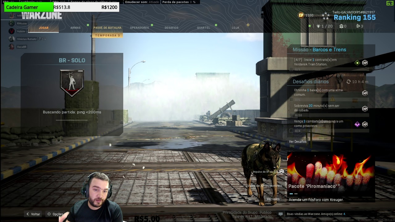 Erro COD WARZONE PING 42/125/200 - YouTube