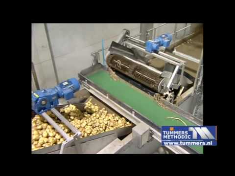 Tummers Destoner Washing Brusher Polisher Potatoes Carrots - YouTube