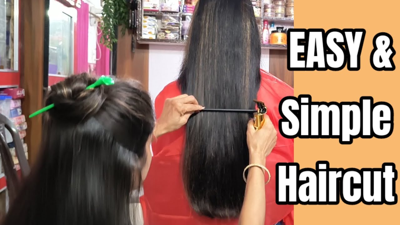 Only In 3 Minutes Simple & Easy Haircut/ Straight Haircut/ Sunita ...
