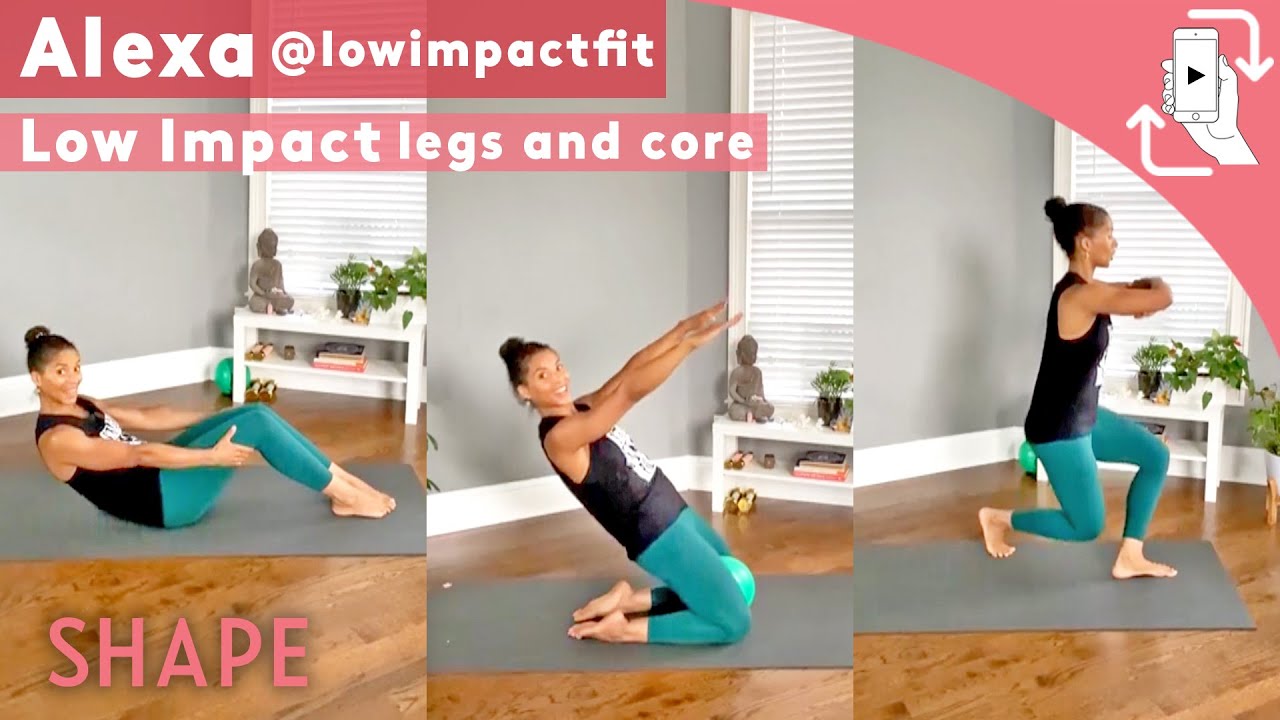 20 Minute Low Impact Legs & Core Workout | Workout with Alexa from Low ...