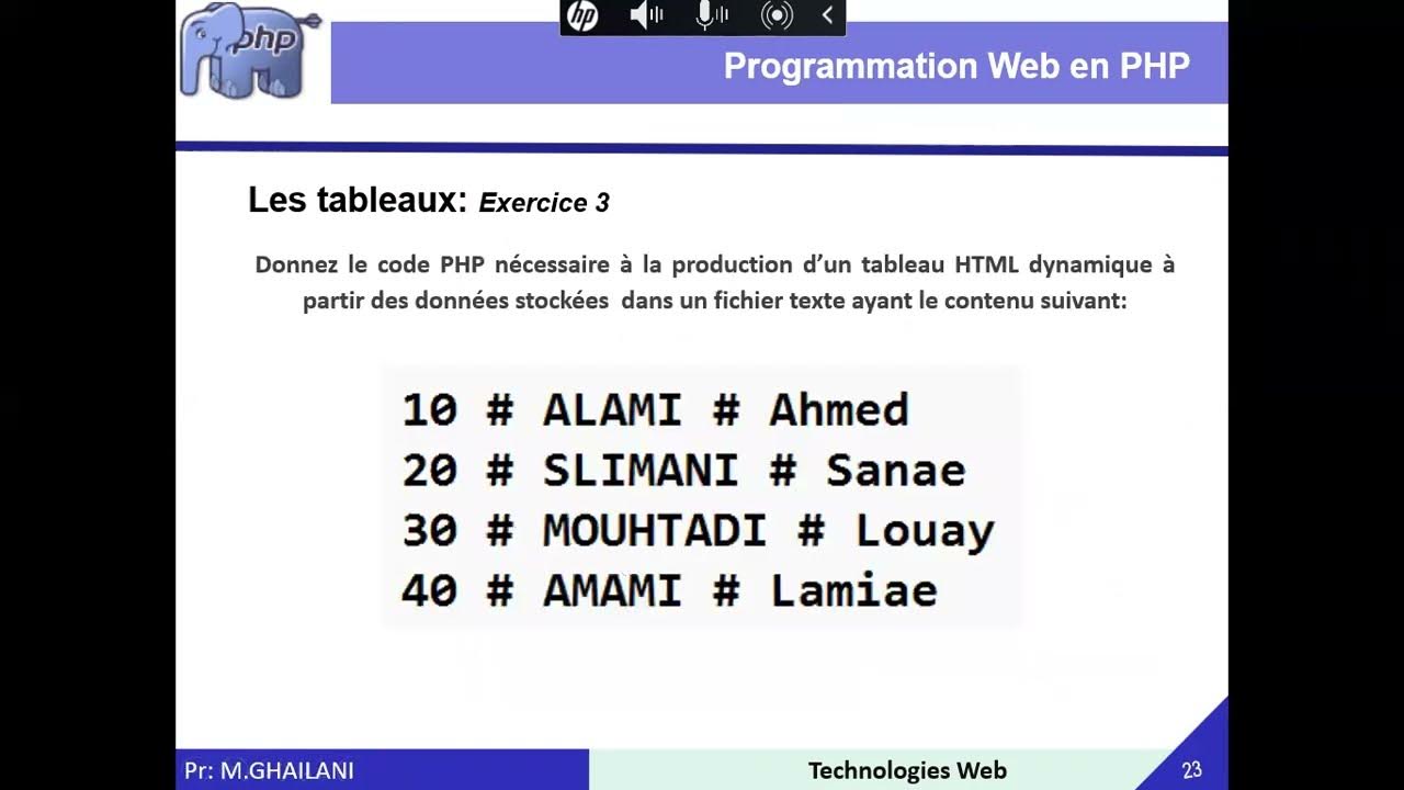 Tableaux en PHP - YouTube