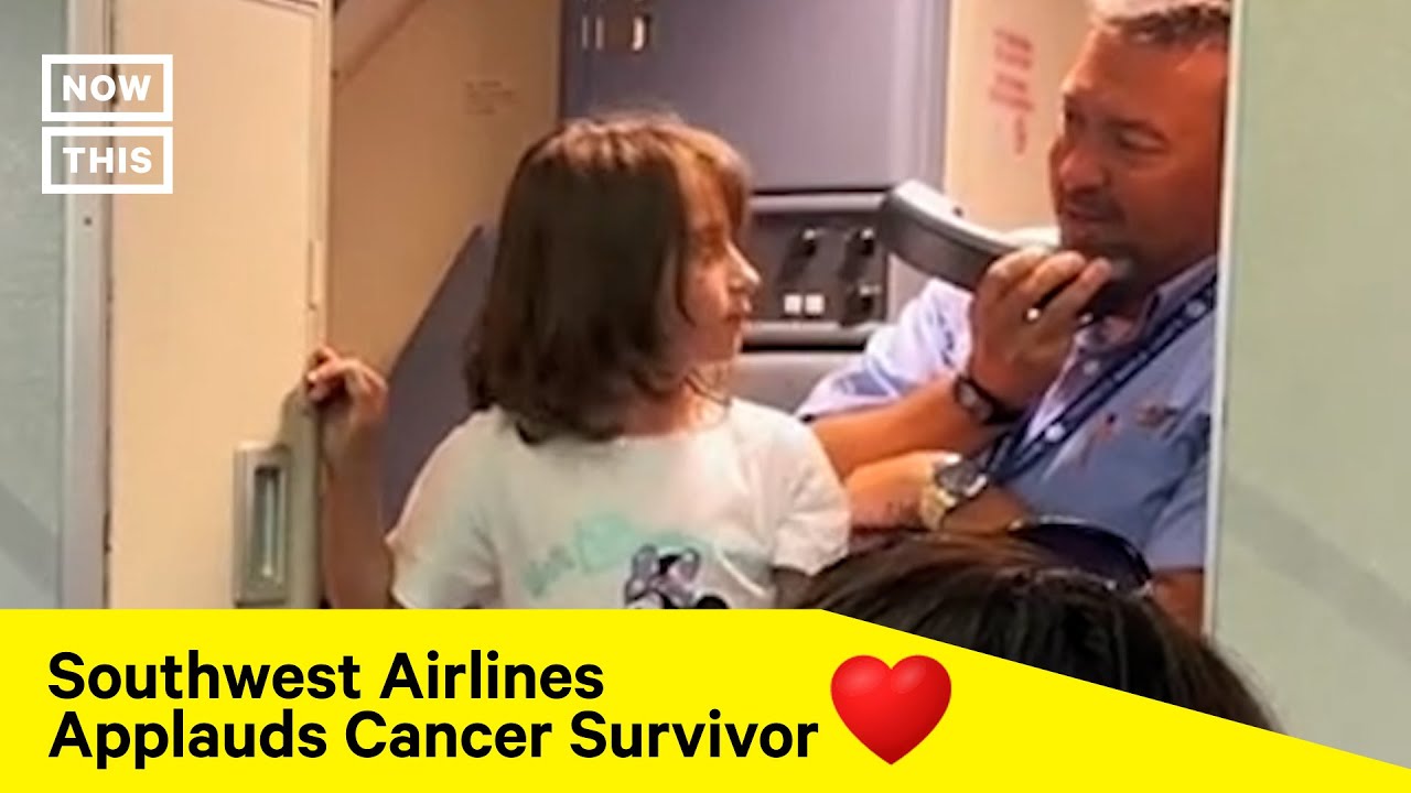Southwest Airlines Crew Celebrates 6-Year-Old Cancer Survivor - YouTube
