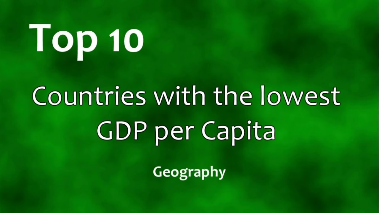 Top 10: Countries with the lowest GDP per Capita - YouTube