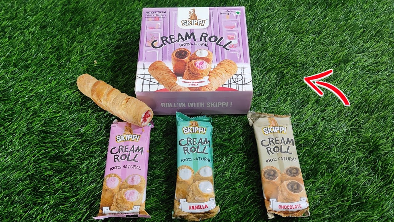 SKIPPI CREAM ROLL 👌 सच में मस्त है 😊 @ReviewDrama - YouTube