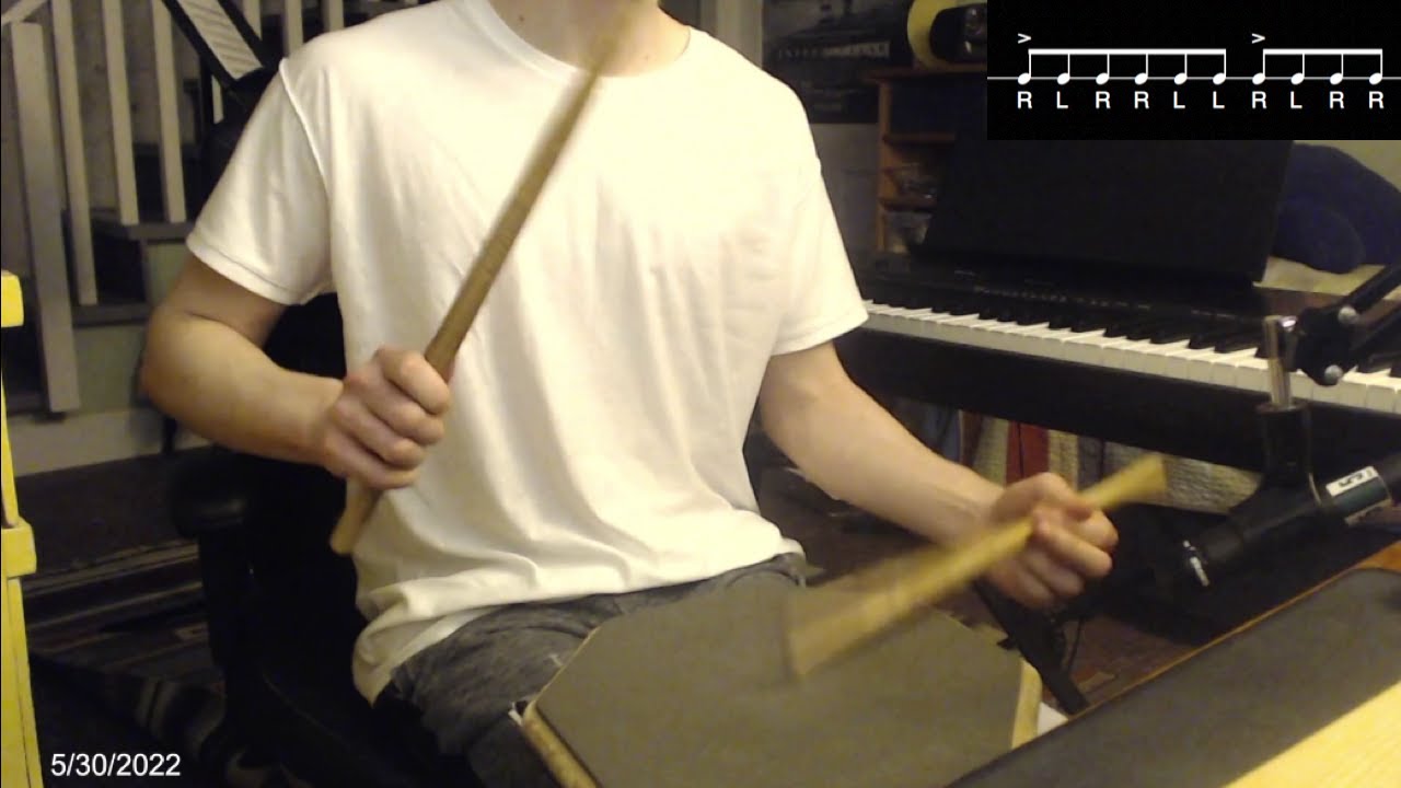 paradiddle-diddle + paradiddle rhythmic mods - YouTube