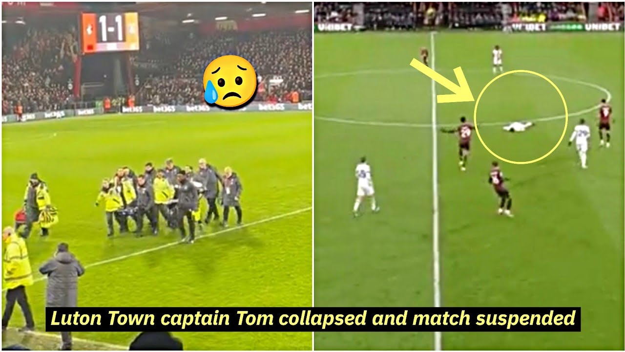 😥Luton Town captain Heart attack and collapsed in the ground | Luton vs ...