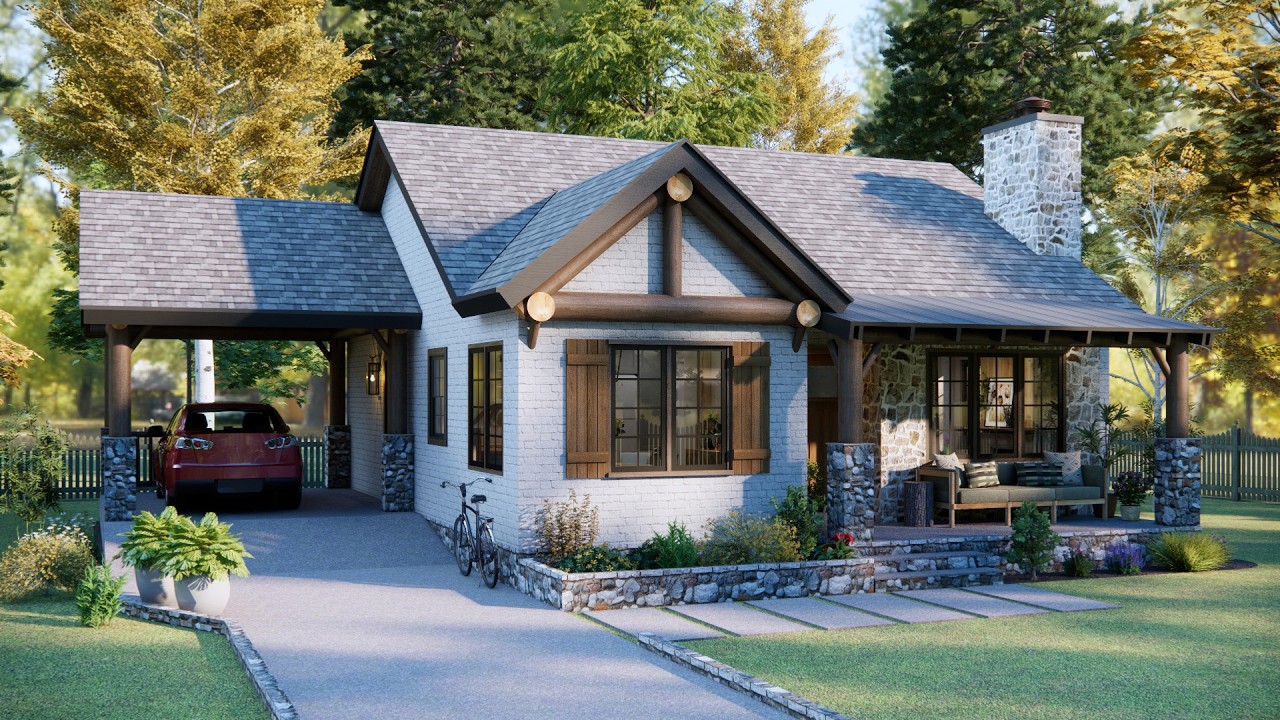 29'x32' (9x10m) Cozy 2-Bedroom Country House - Perfect for a Simple ...