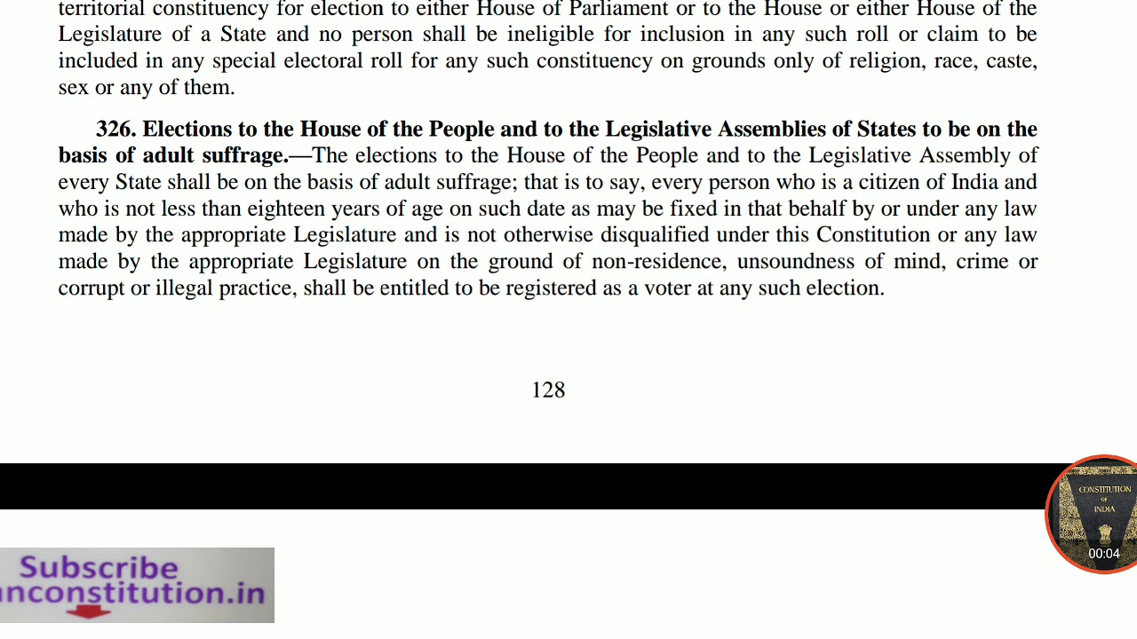 Article 326 of Indian Constitution - YouTube