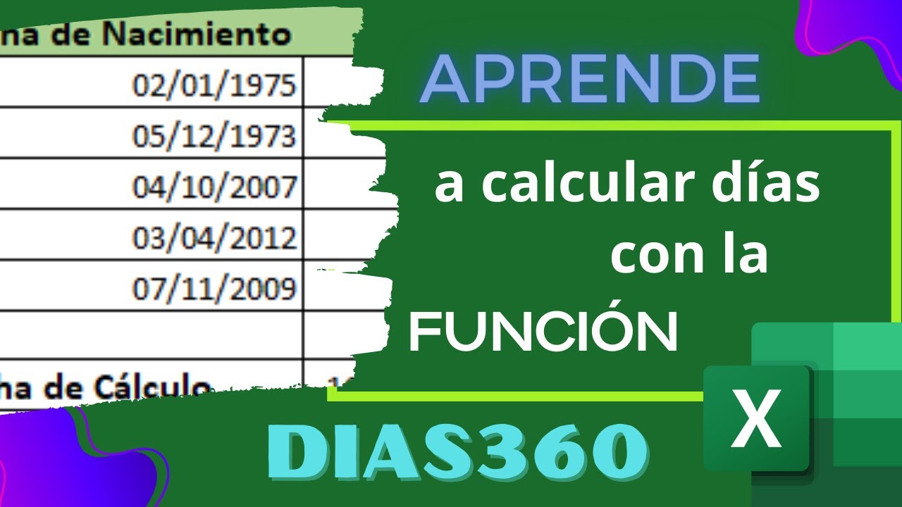 Como Utilizar la Función DIAS360 en Excel de manera fácil y rápida ...