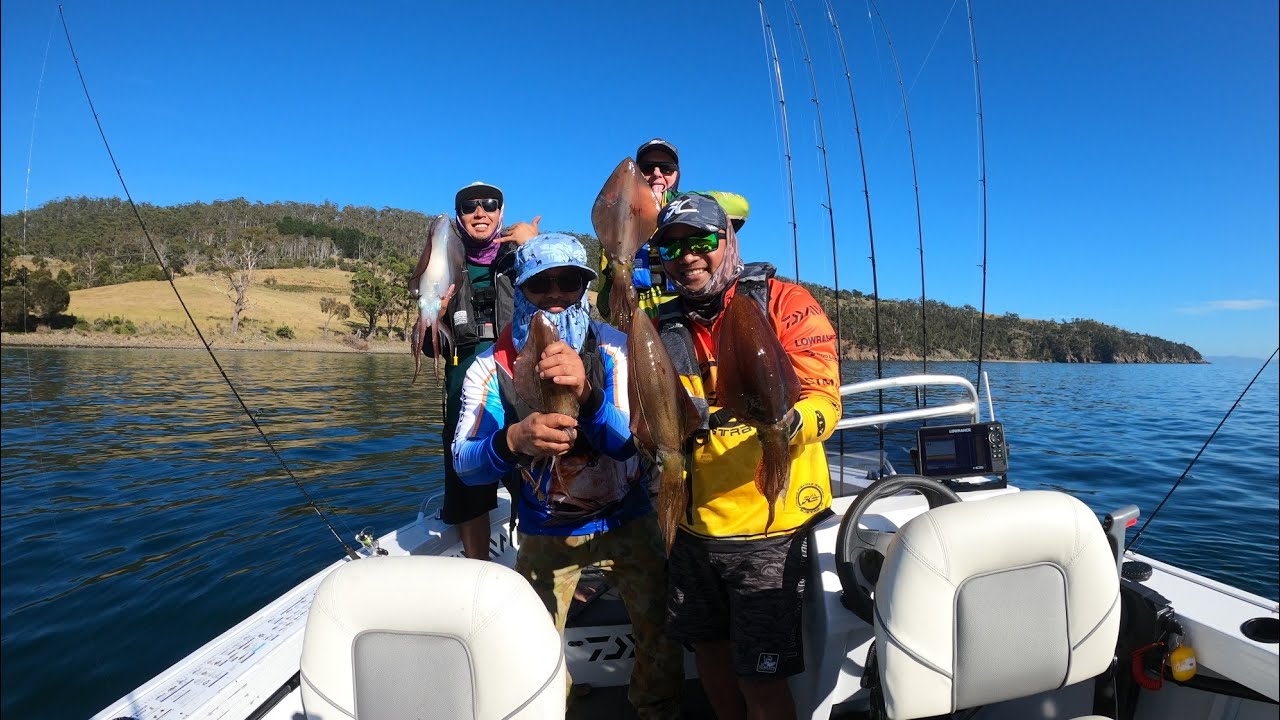 Perfect day squid fishing in Tasmania using Yamashita squid jig ...