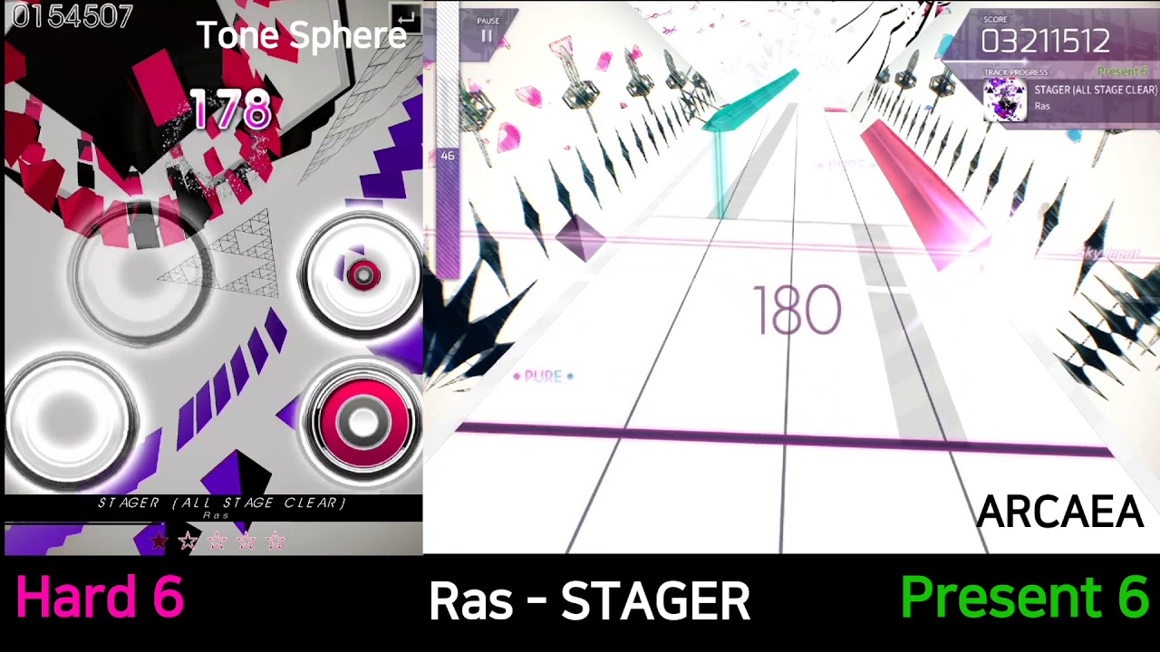 [Arcaea x Tone Sphere] Ras - STAGER (ALL Stage Clear) Hard 6 & Present ...