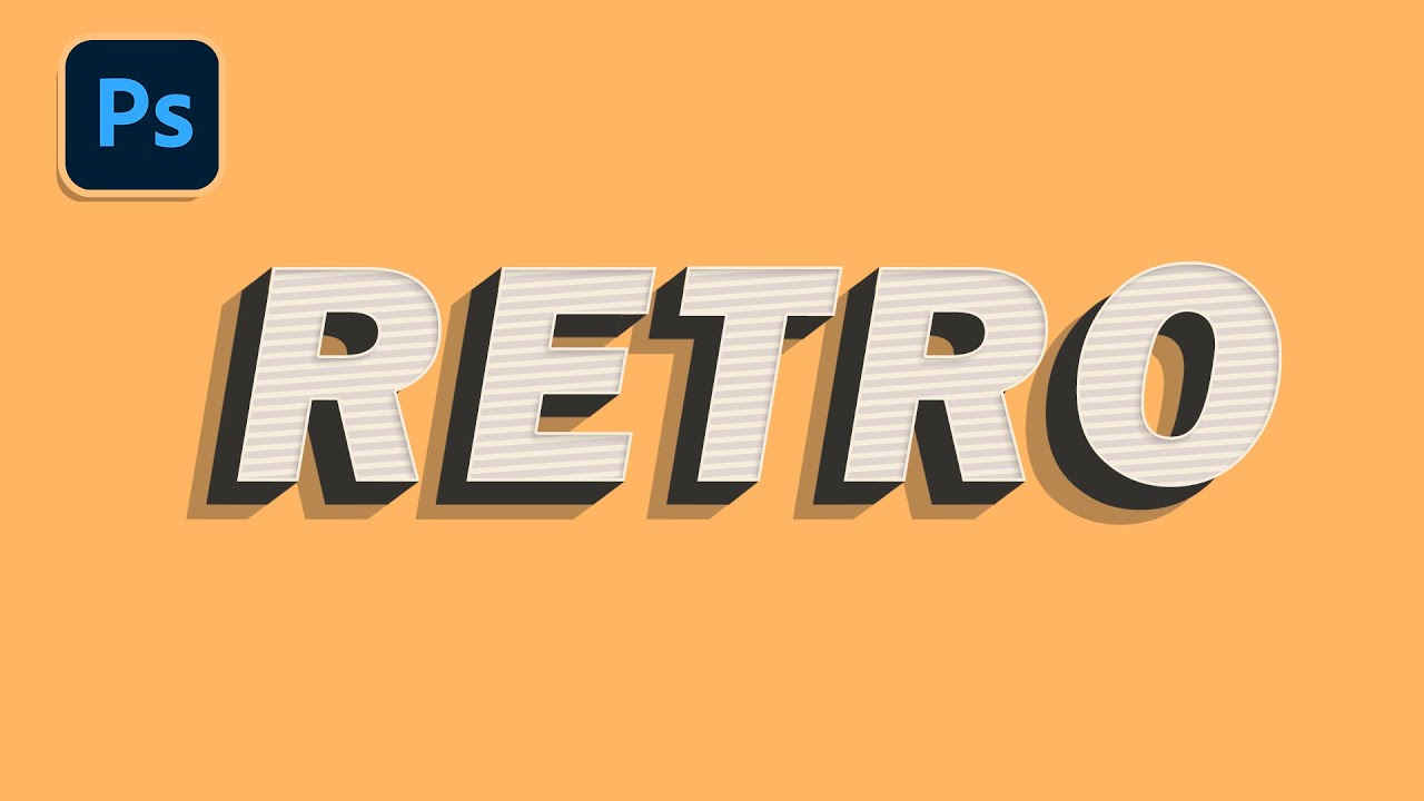 Retro Text Effect | How to Crete a Simple Retro Text in Photoshop - YouTube