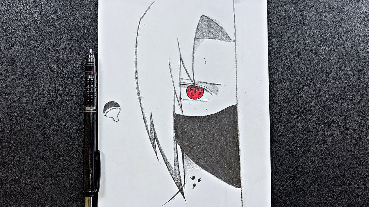 Easy anime sketch | how to draw sasuke uchiha wearing mask - YouTube