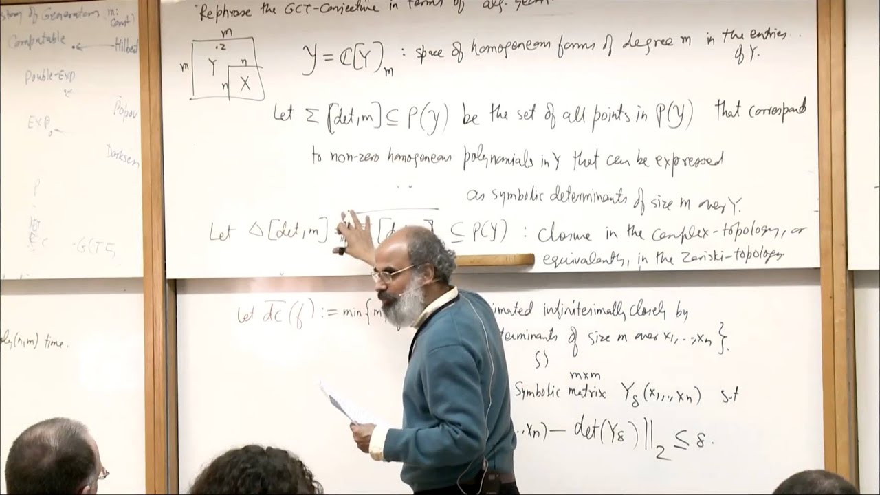 Ketan Mulmuley: Efficient Noether Normalization via GCT III - צילום ...