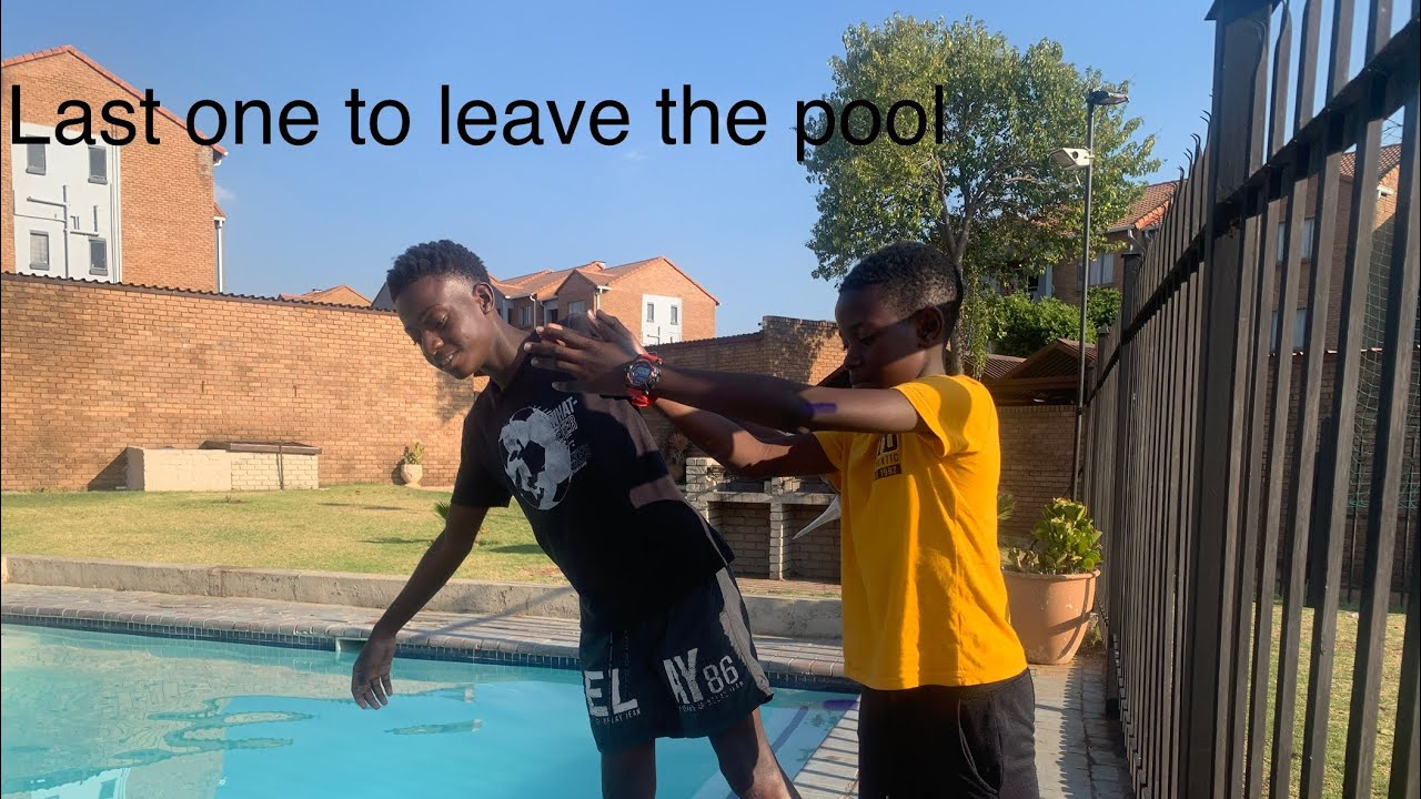 Last one to leave the pool challenge - YouTube