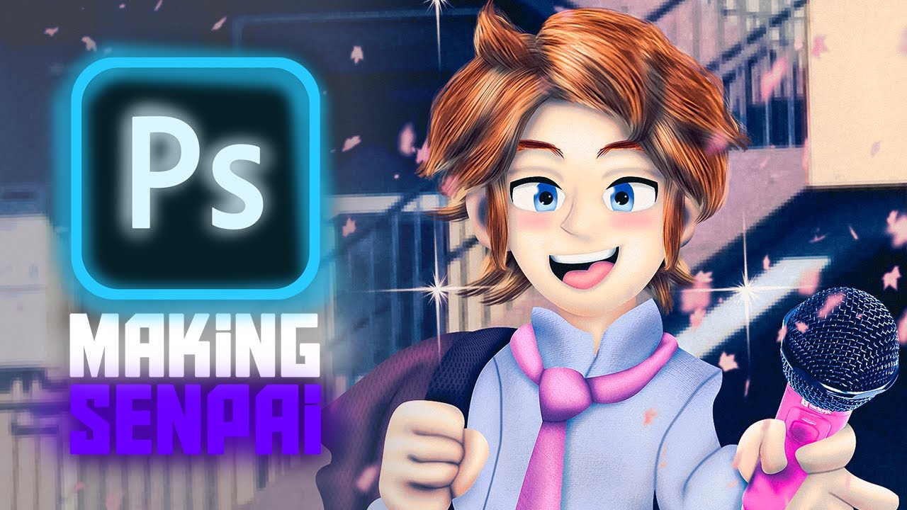 Making Senpai from Friday Night Funkin' in Photoshop | Speed Edit ...