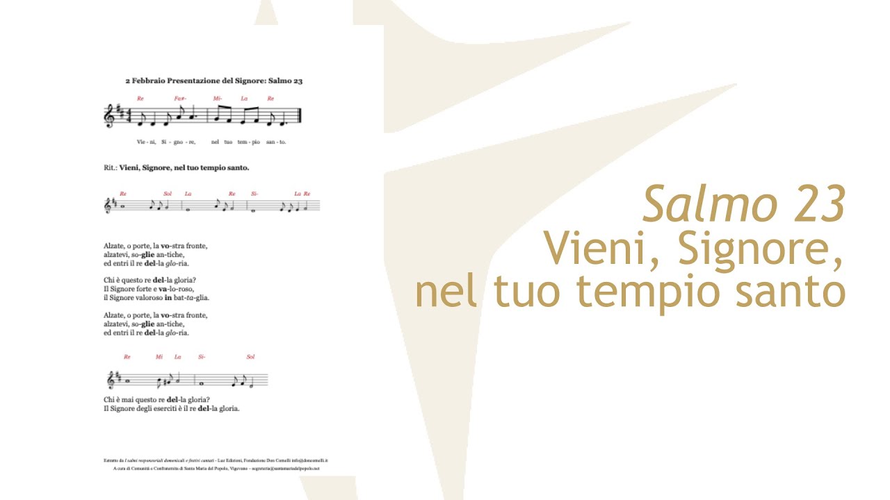 Vieni, Signore, nel tuo tempio santo | Salmo cantato 23 - YouTube