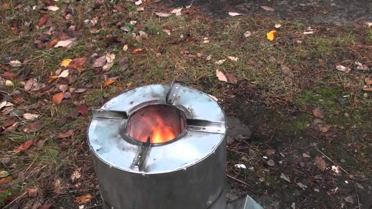 DIY rocket stove - gravity feed (update 3) - YouTube