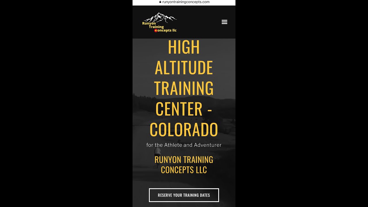 Runyon Training Concepts - High Altitude Training - Colorado - YouTube