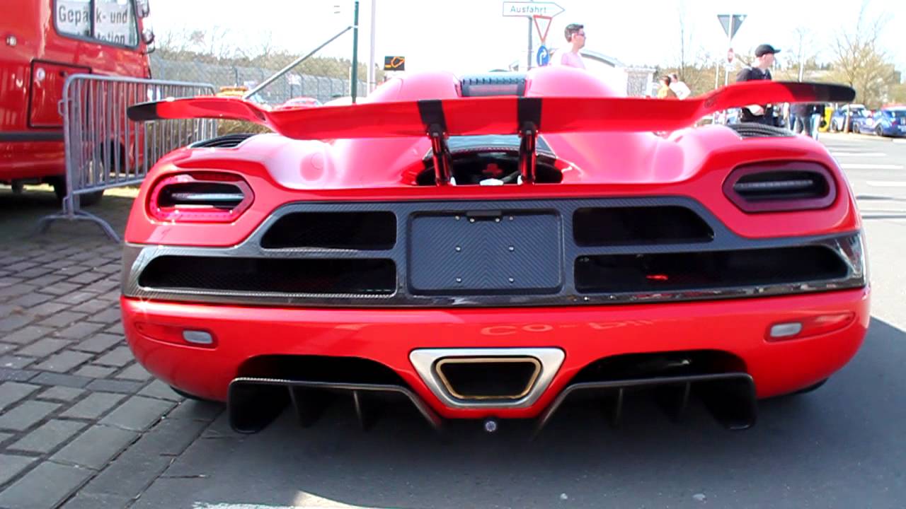 Koenigsegg Agera R hypercar metallic red at Nürburgring Nordschleife ...