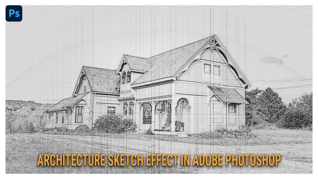 Architecture Sketch Effect Tutorial In Photoshop - YouTube