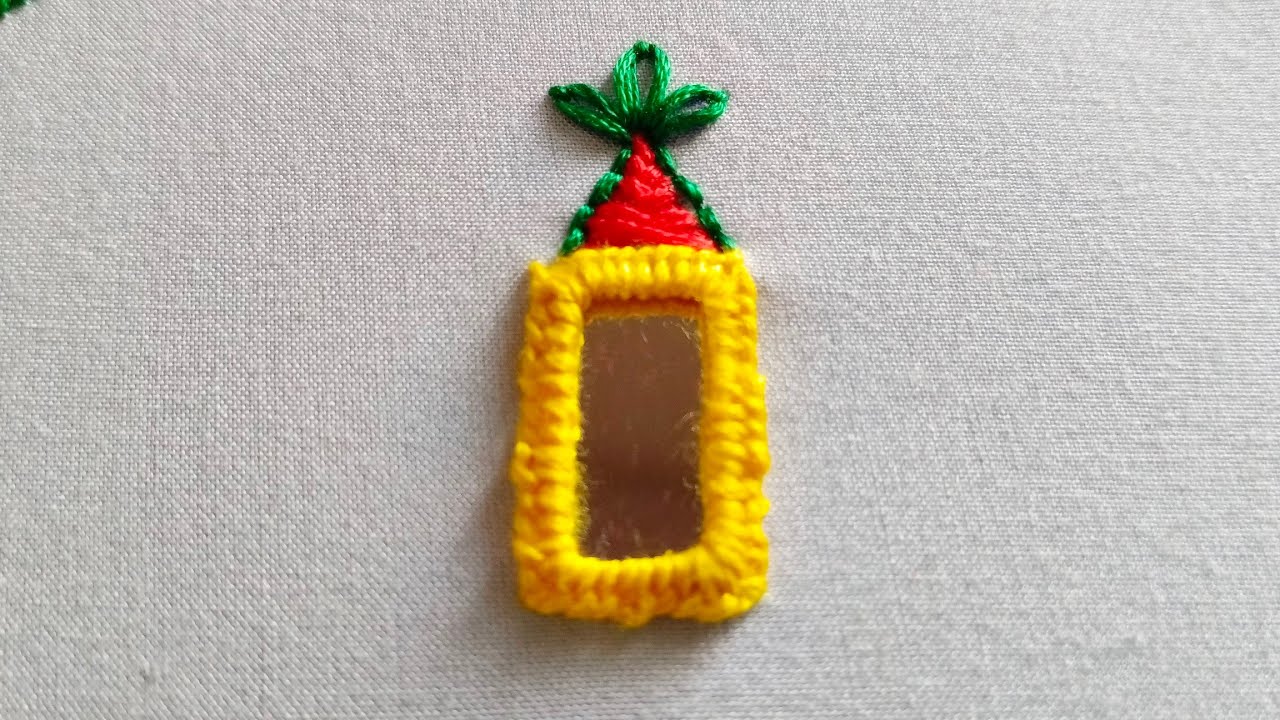 beautiful mirror with kachh work tutorial ll hand embroidery work ll ...