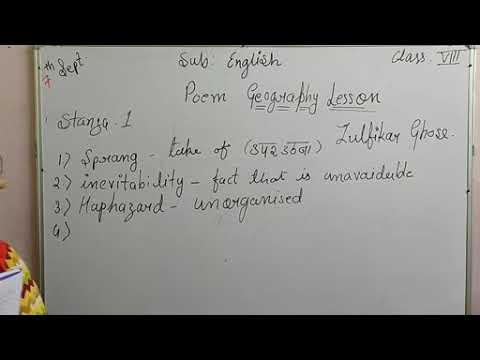 english- class 8th Poem - geography lesson by zulfikar stanza-1 class ...