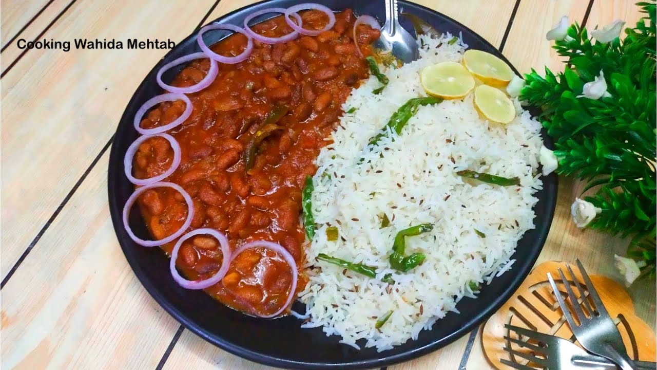 How To Make Rajma Chawal Recipe ( Punjabi Style Rajma Chawal जीरा राइस ...