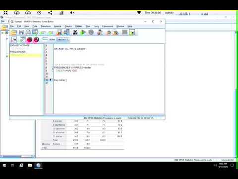 SPSS Frequency Distributions using hand written syntax - YouTube