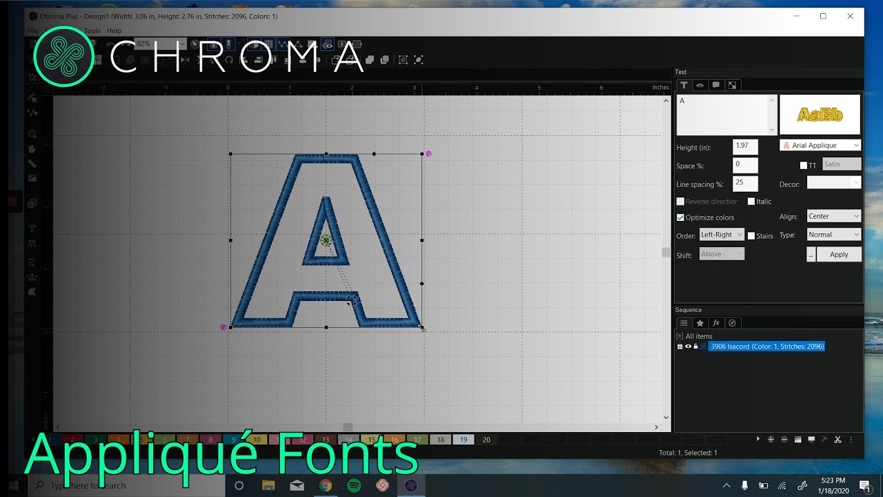 Using Appliqué Fonts (Plus, Luxe) | Chroma Digitizing Software - YouTube