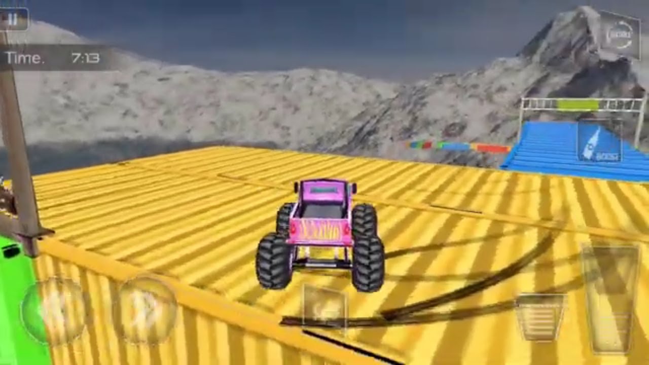 Cascadorii Cu Masini Roz - Masina Roz Pe rampa Imposibila - Jocuri Cu ...