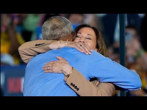 Harris shares stage with Obama for first time during campaign, Trump ...