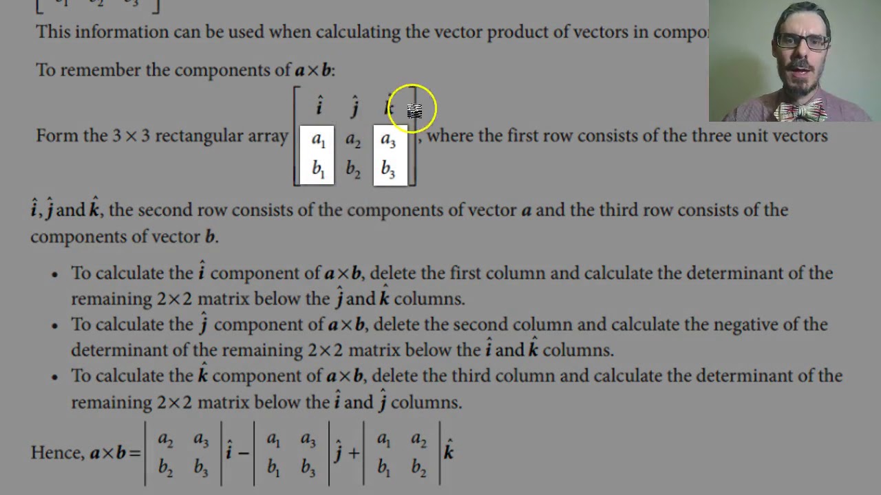 2 6d Vector product as determinant of a 3x3 matrix - YouTube