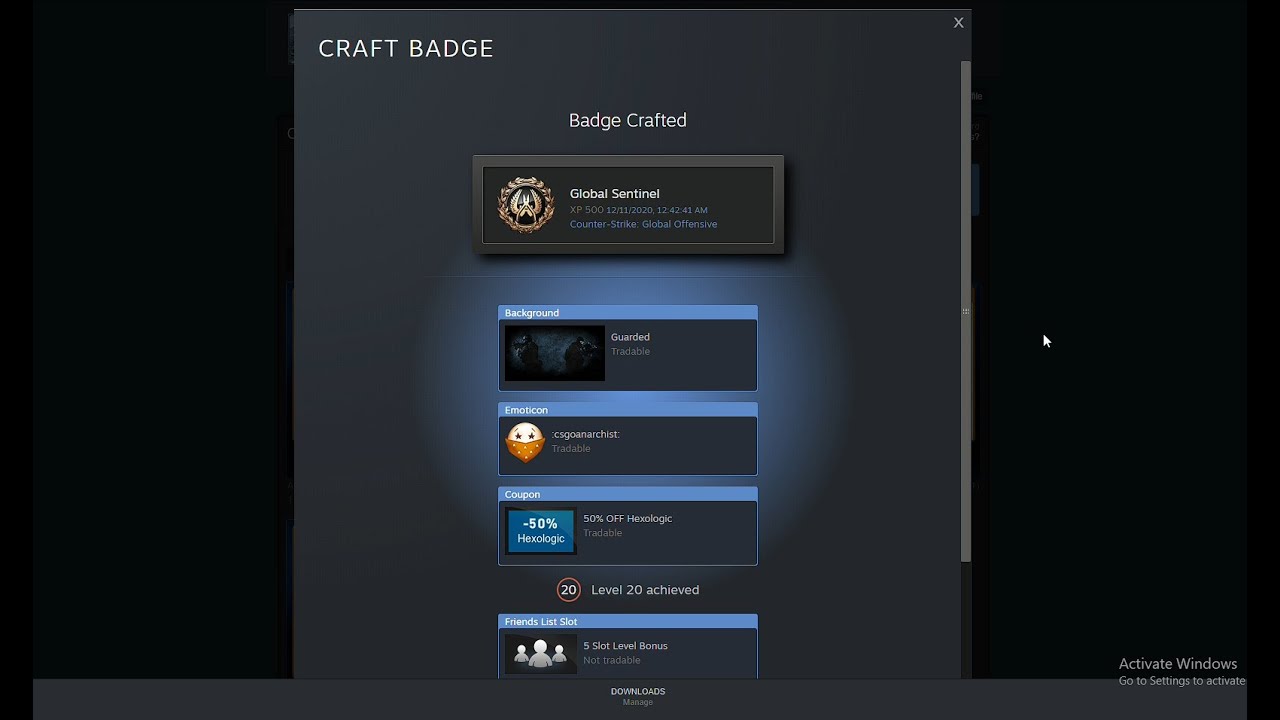 Counter-Strike: Global Offensive Global Sentinel Badge Craft - YouTube