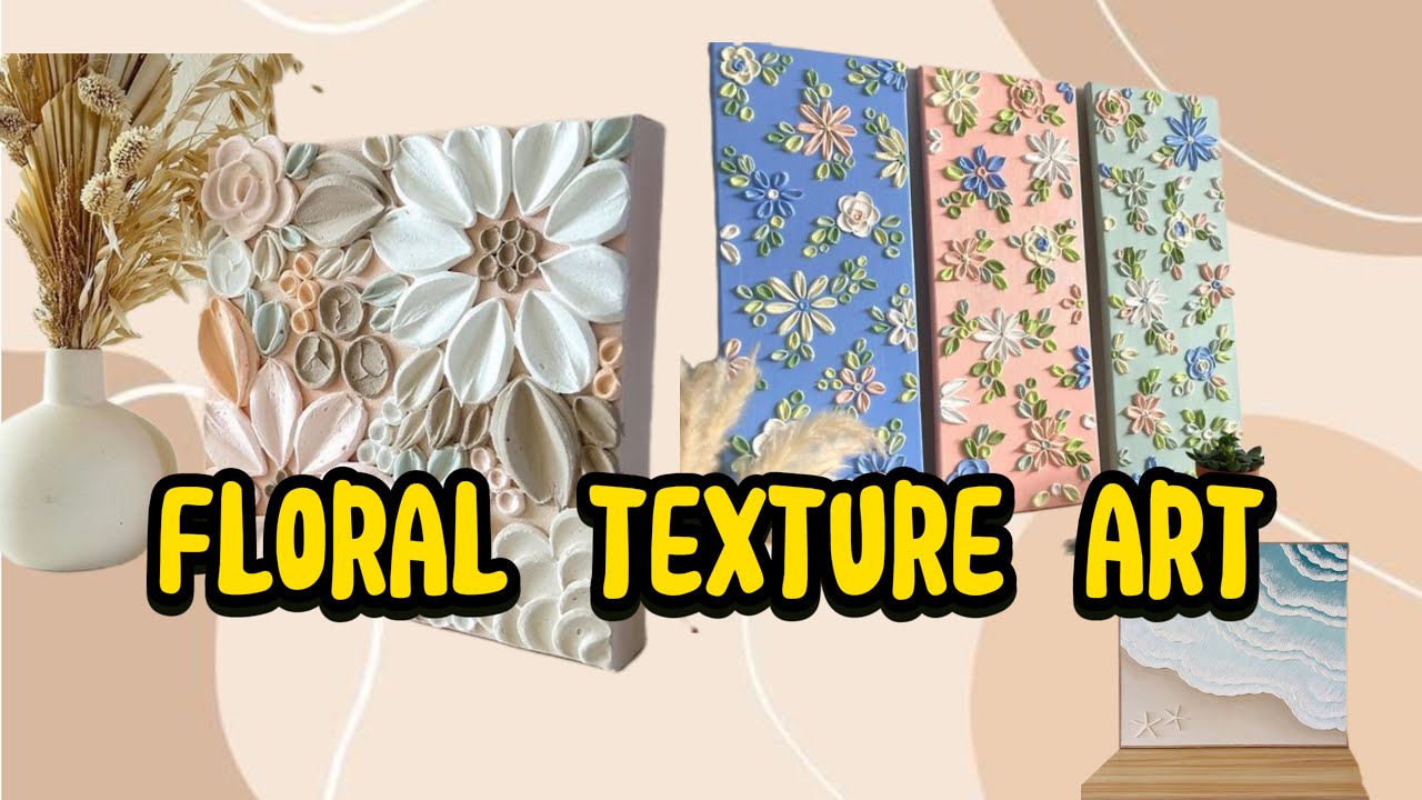 textured floral art tutorial | how to do textured art flowers ...